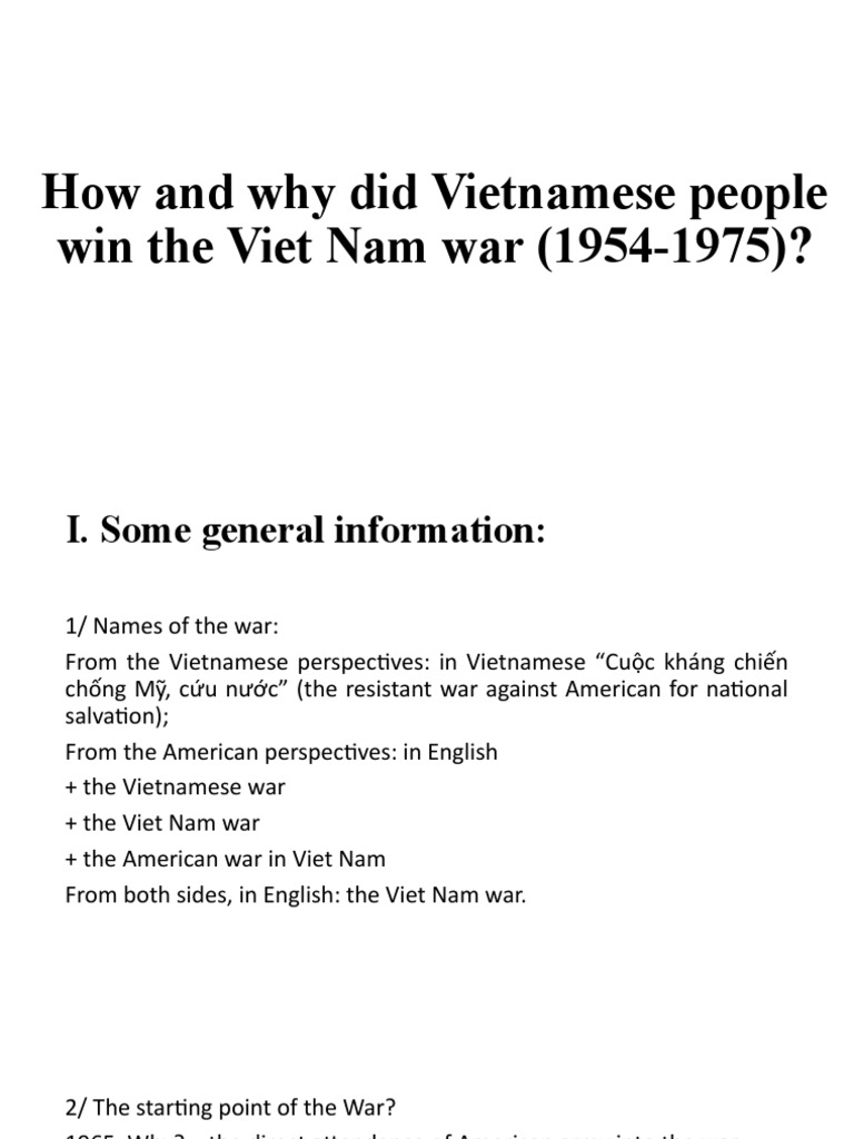 Vietnam War: Victory Analysis | PDF | Vietnam War | Vietnam