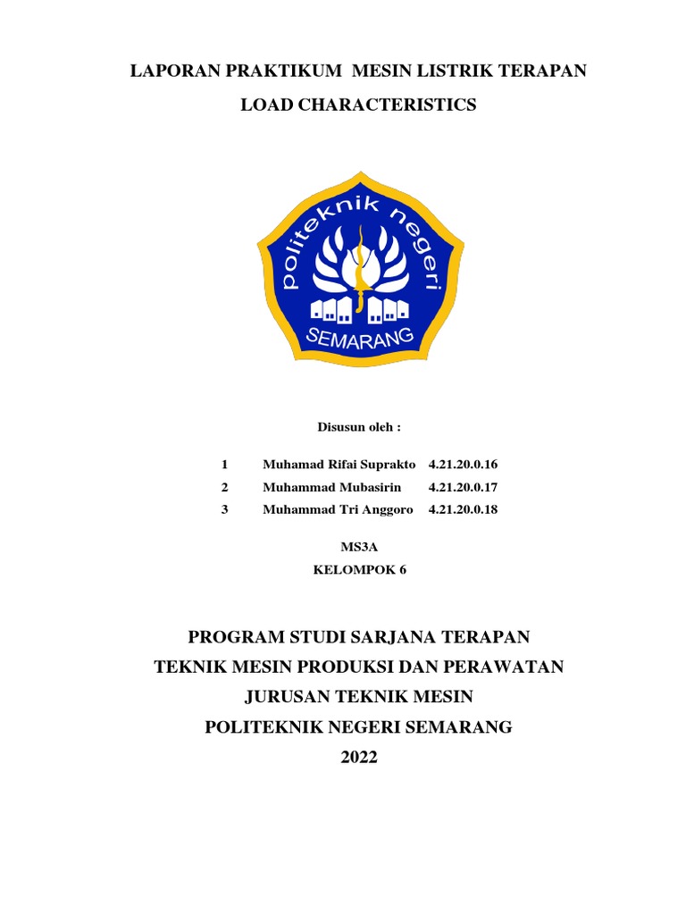 MS3A - Kel 6 - Laporan Praktikum Mesin Listrik Terapan - Load Characteristic | PDF