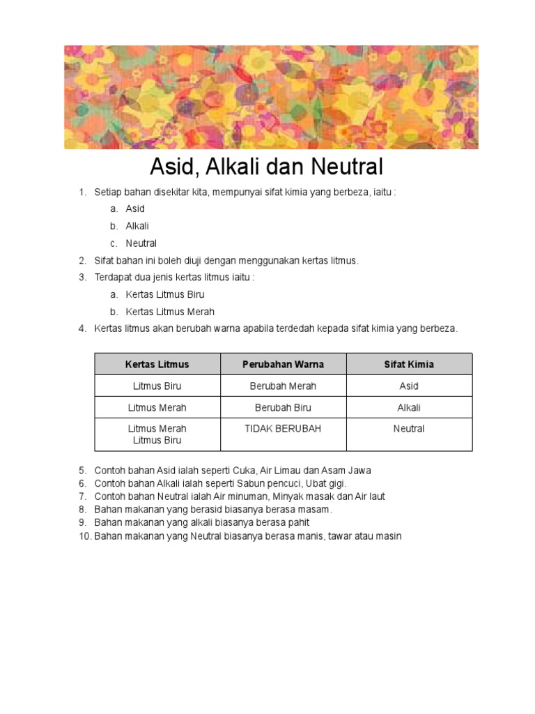 Asid Alkali Dan Neutral Pdf