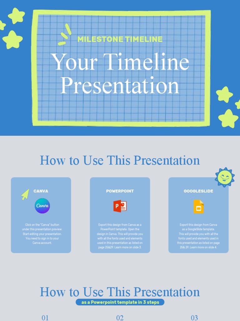 Blue and Lime Scrapbook Milestone Timeline Presentation | PDF ...