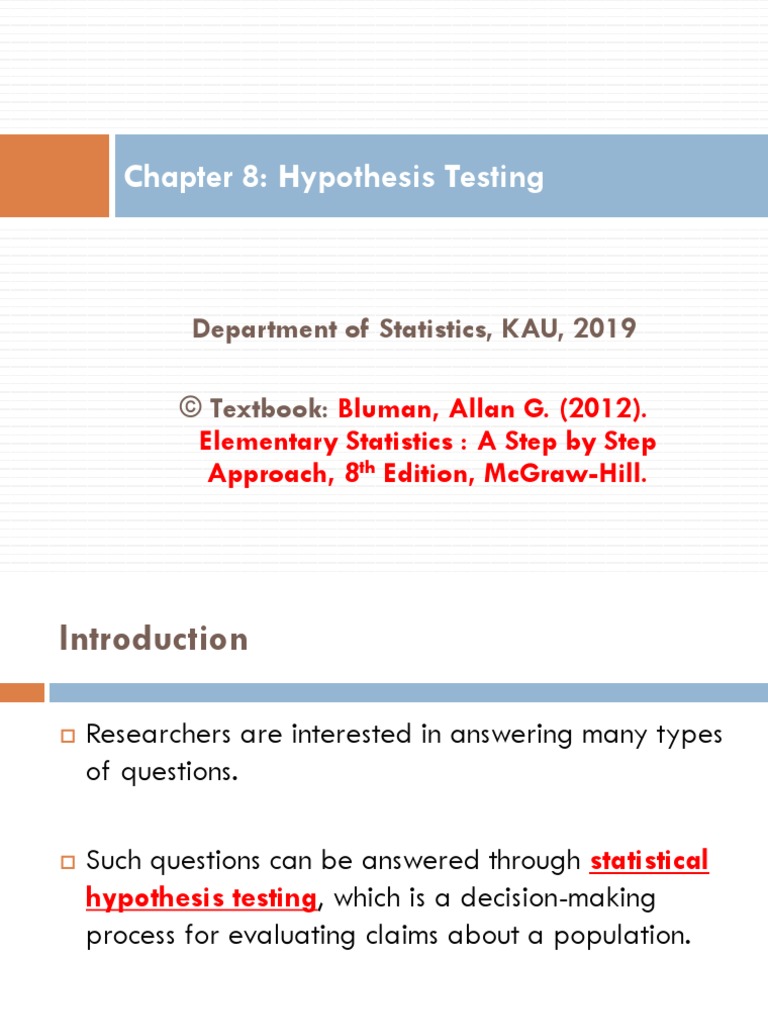 Stat 110 CH8 | PDF | Statistical Hypothesis Testing | P Value