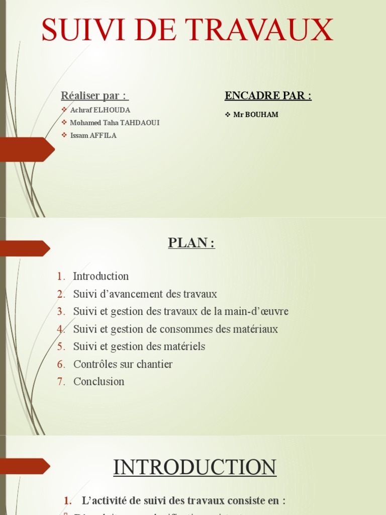 Suivi et Contrôle des Travaux de Chantier | PDF | Art