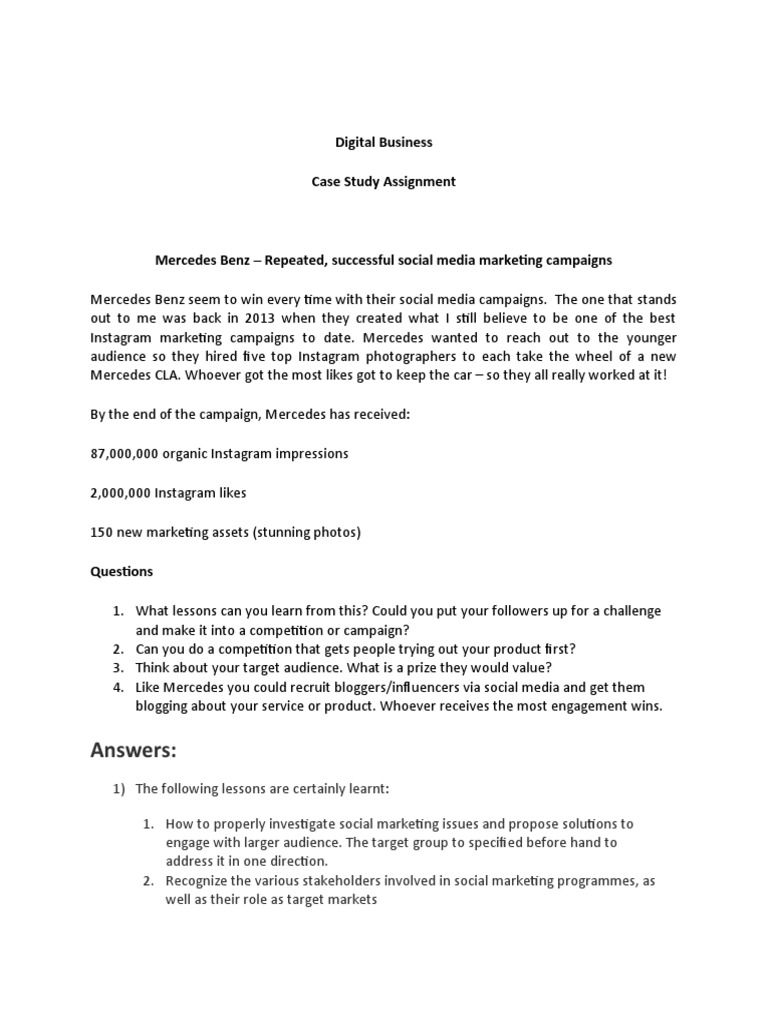 Digital Business-Case Study Assignment | PDF | Popular Culture & Media ...