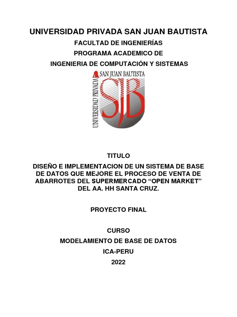 Modelamiento De Base De Datos Proyecto Pdf Bases De Datos Software 4385