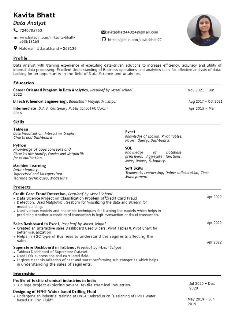 Kavita_Bhatt_Resume | PDF | Analytics | Data Analysis
