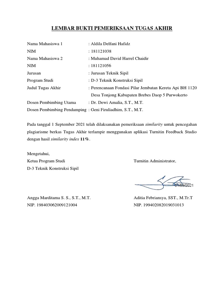Lembar Bukti Turnitin | PDF