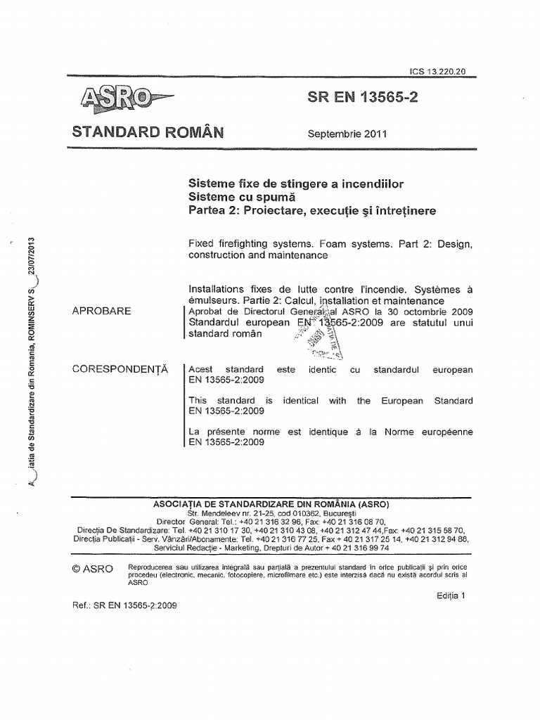 Sistem Spuma SR EN 13565-2 | PDF