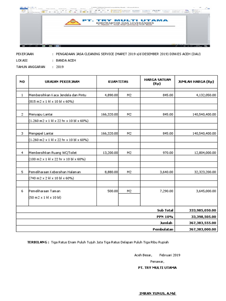 Rab Cleaning Service | PDF