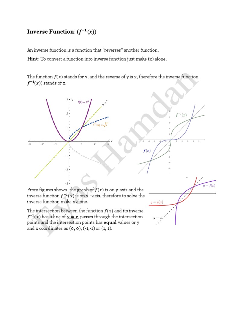 5.inverse Functions | PDF | Function (Mathematics) | Cartesian ... 5.inverse Functions | PDF | Function (Mathematics) | Cartesian ...