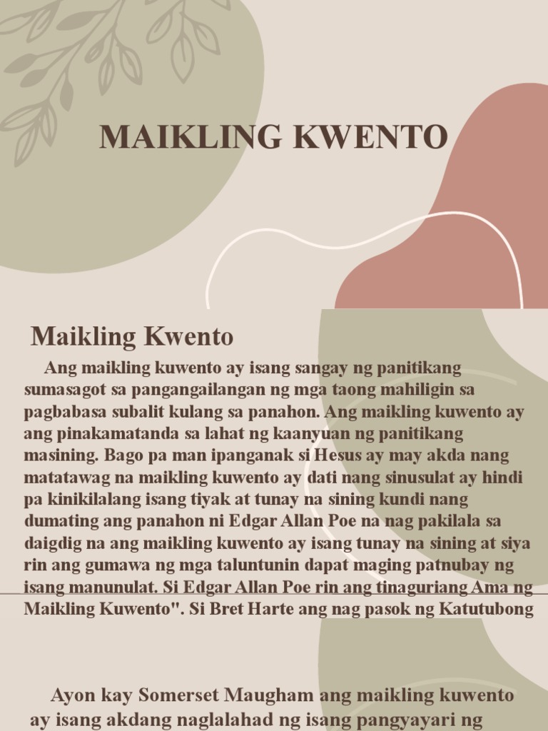 MAIKLING KWENTO 1 | PDF