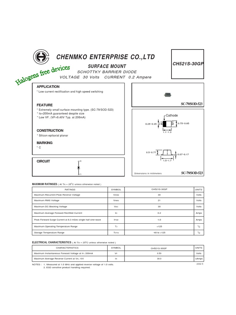 CH521S 30GP ChenmkoEnterprise | PDF | Rectifier | Electrical Components