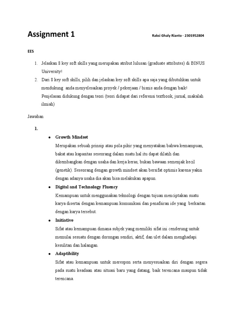 8 Soft Skills Penting di BINUS University | PDF | Karier & Perkembangan ...