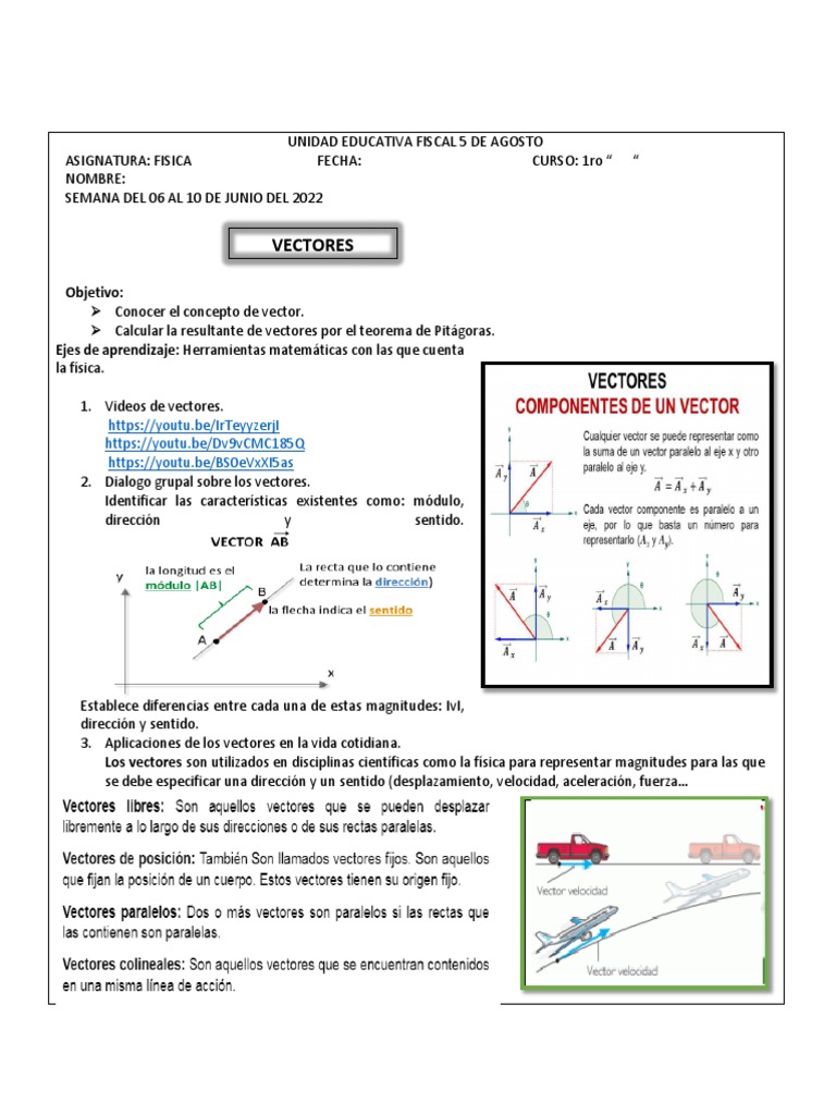 Vectores-Resultante Por El Metodo de Pitagoras | PDF | Vector Euclidiano | Geometría