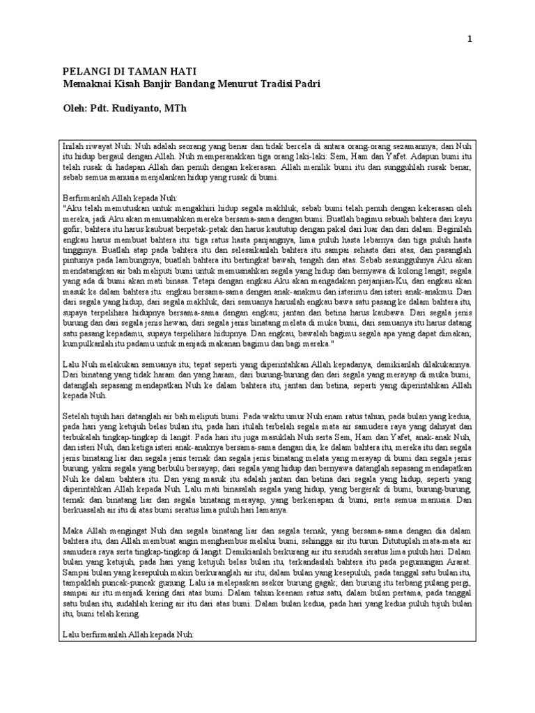 Kisah Air Bah Menurut Tradisi Padri | PDF