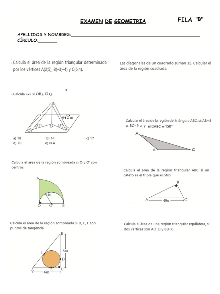 Examen de Geometria Final | PDF