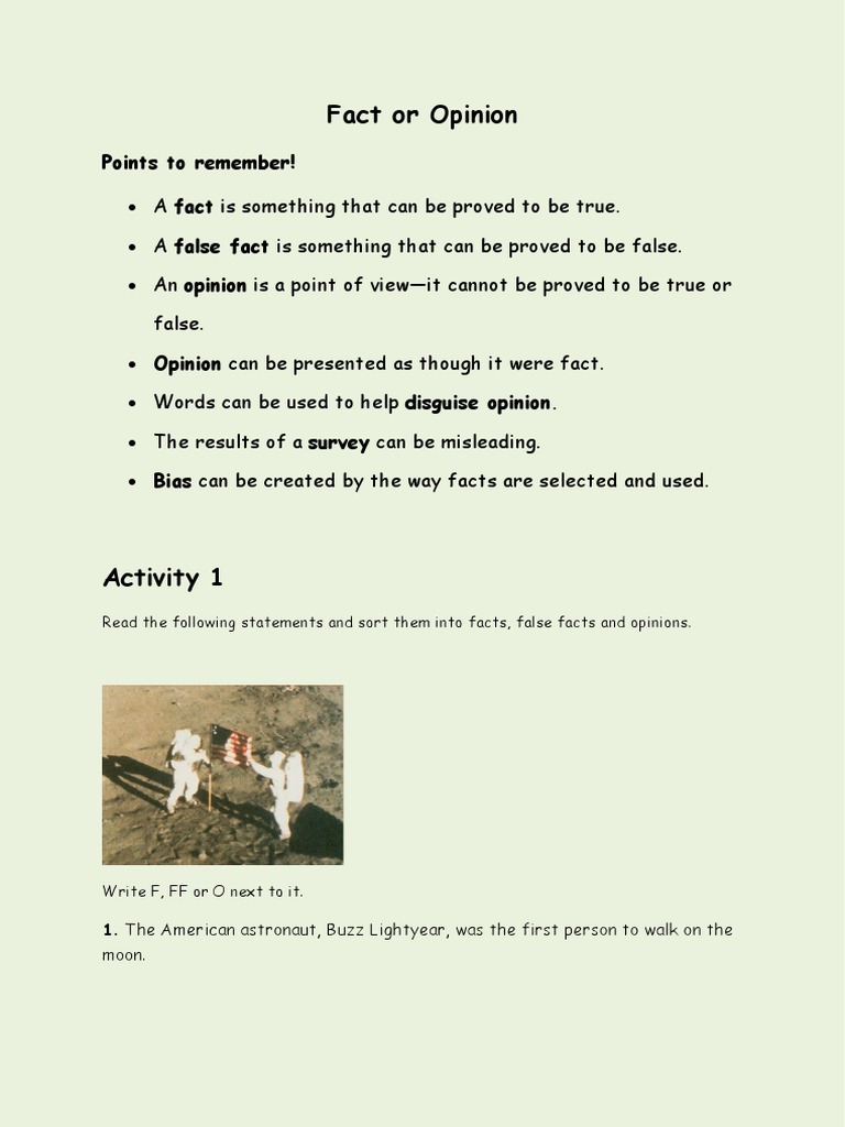 Distinguishing Fact from Opinion: A Guide to Identifying Factual ...