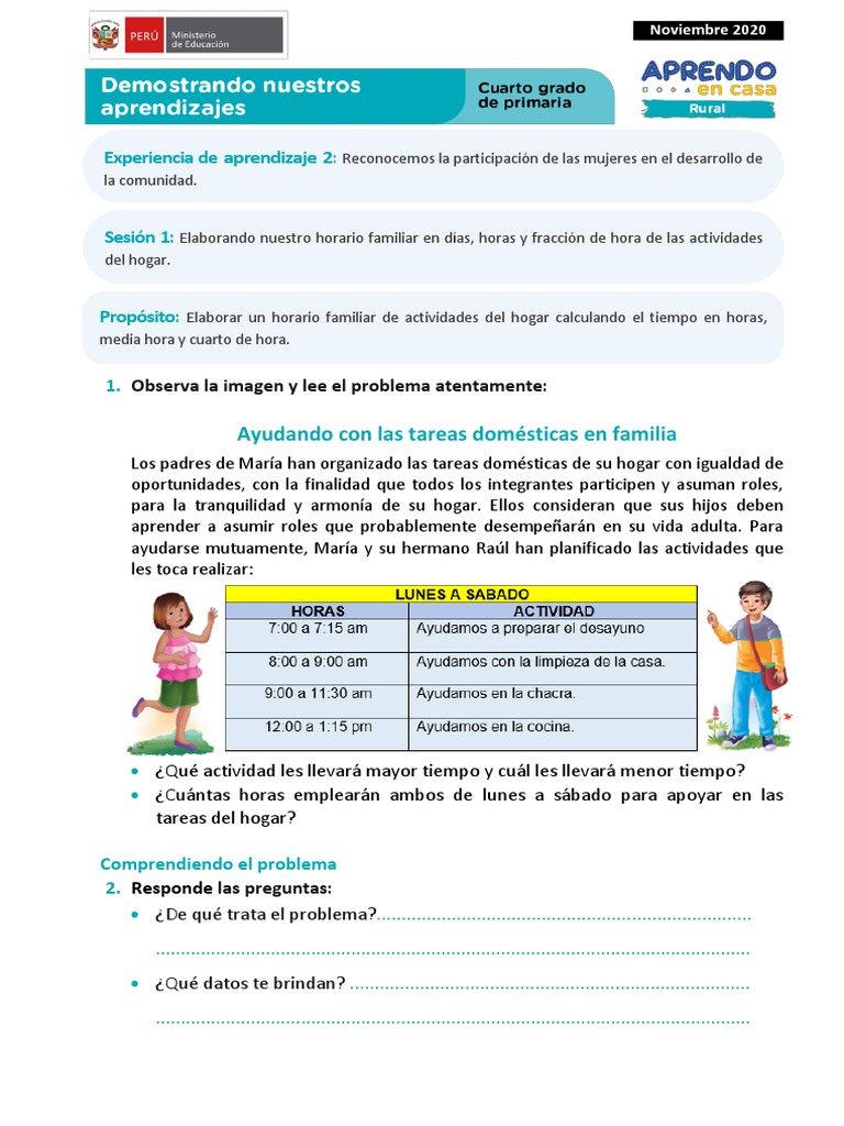 Thatquiz - Ficha 3 Sesion 1 Exp 2 Matematica Cuarto Grado-Noviembre ...