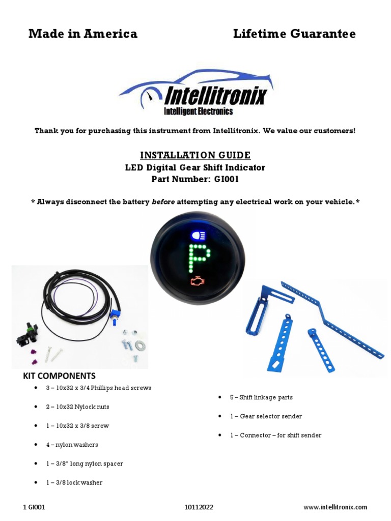 Gi001 Gear Shift Indicator 10112022 | PDF | Electrical Connector | Switch