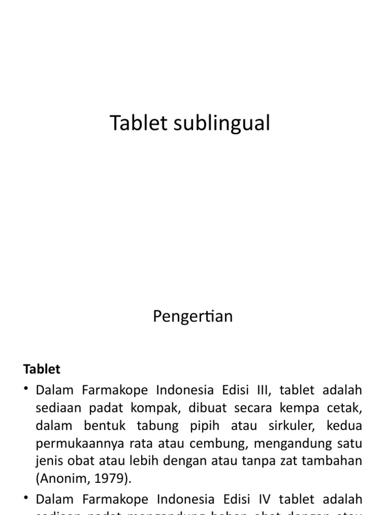 Tablet Sublingual | PDF | Pengembangan Diri | Kesehatan Holistik