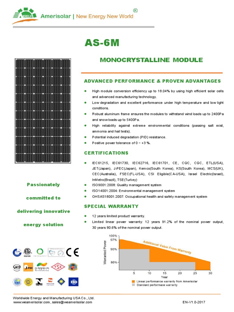 As 6M Module Specification | PDF | Physical Quantities | Electronics