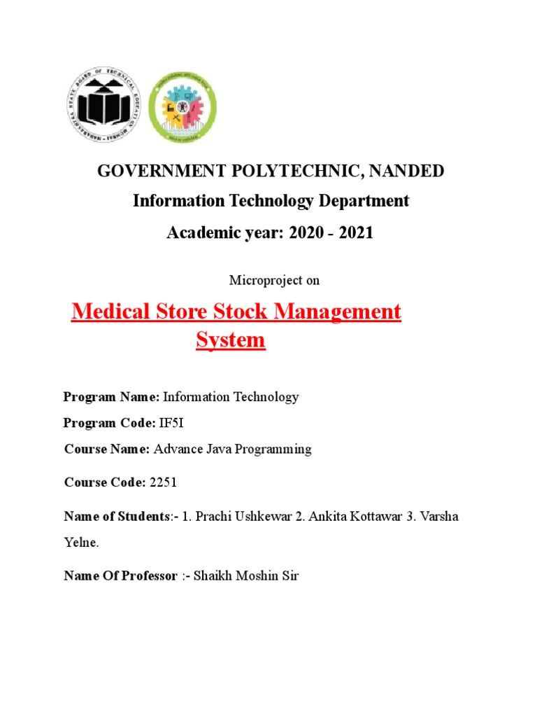 AJP Microproject Roll No.1536,1535,1545 | PDF | Inventory | Supply Chain