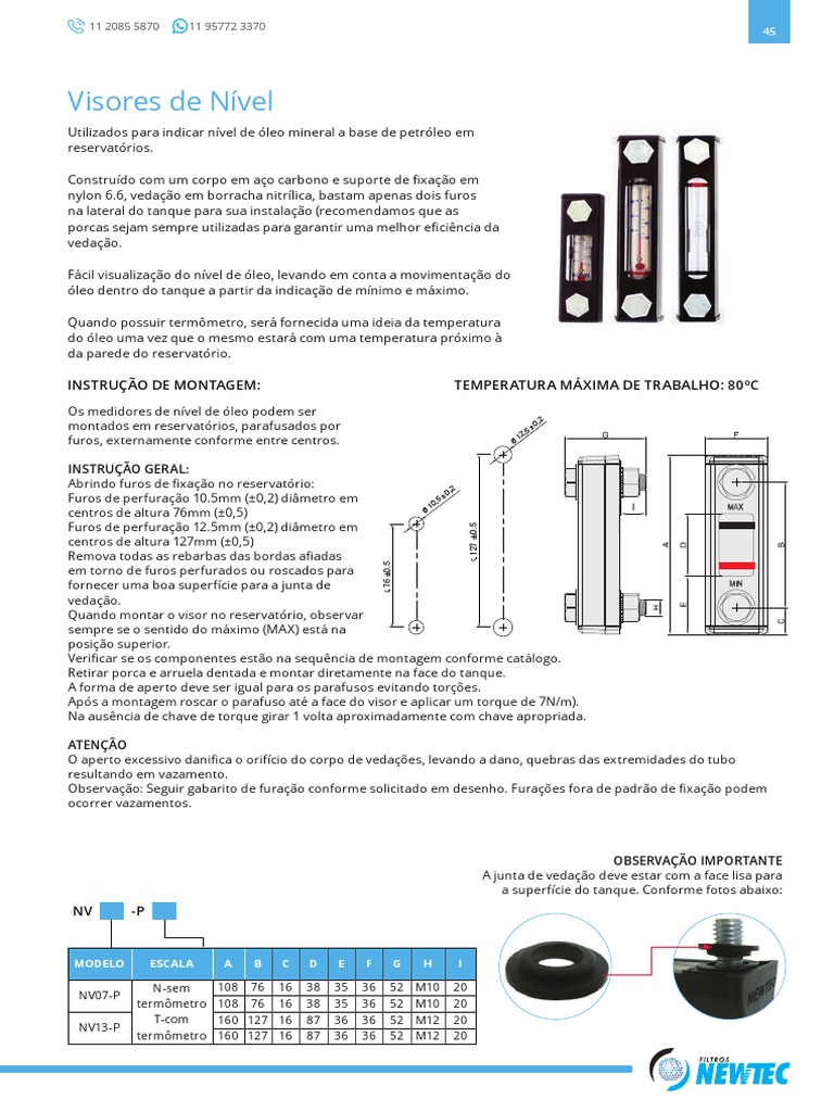 Visor de Nivel | PDF | Reservatório de petróleo | Termômetro