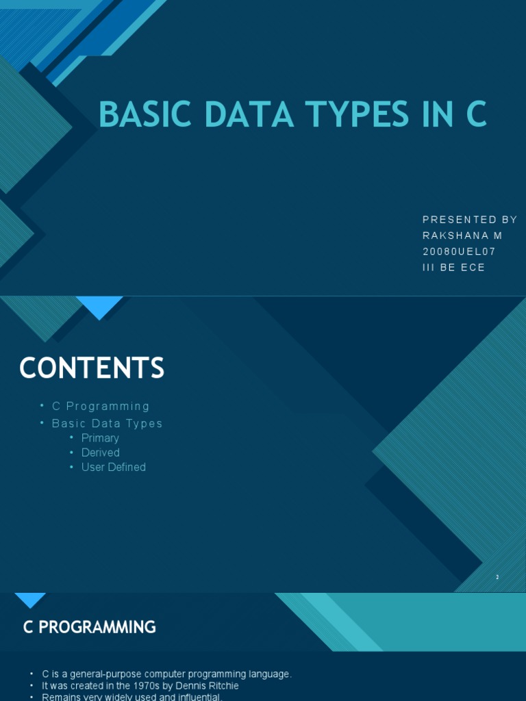 Basic Data Types In C Pdf