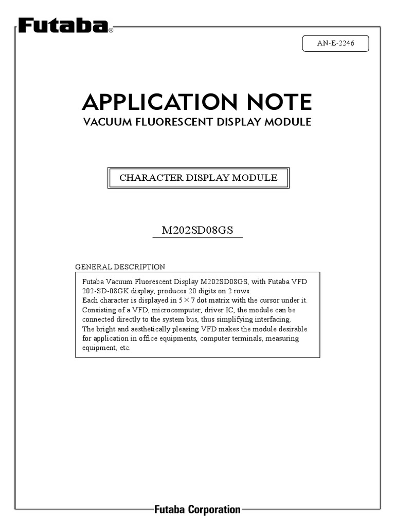 Futaba VFD | PDF | Power Supply | Fuse (Electrical)