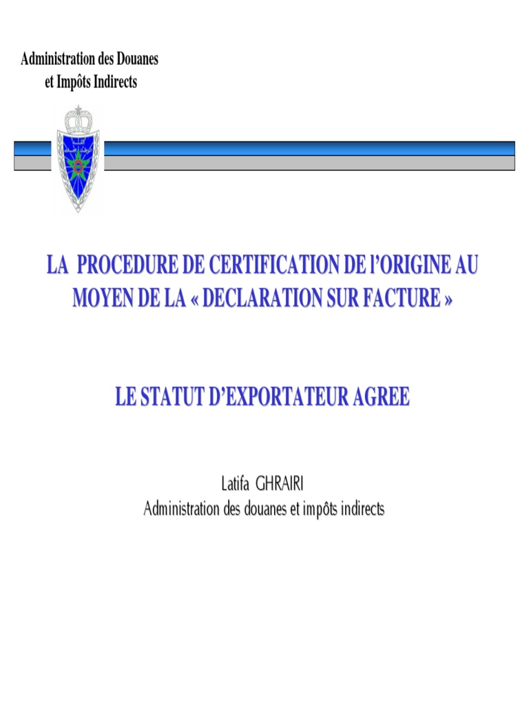 Preuve Origine (Declaration Sur Facture) | PDF | Facture | Tarif