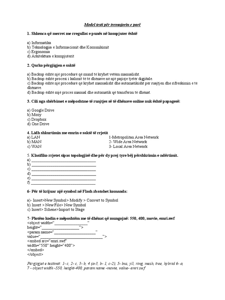 3.TIK 10 Modele Testesh | PDF