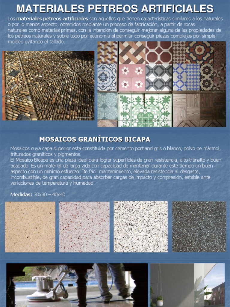 Petreos Artificiales | PDF | Loseta | Materiales