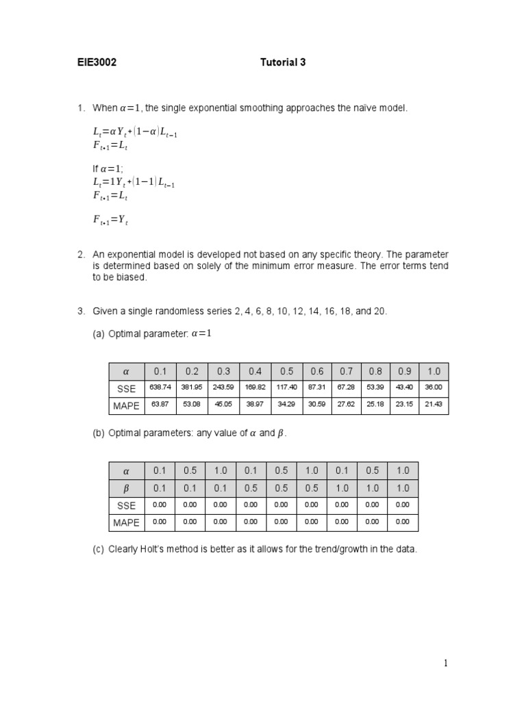Tutorial 3 Solution | PDF | Errors And Residuals | Coefficient Of Determination