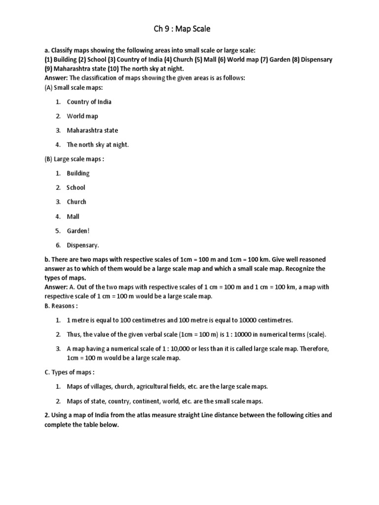 CH 9 Map Scale | PDF | Map | Kilometre