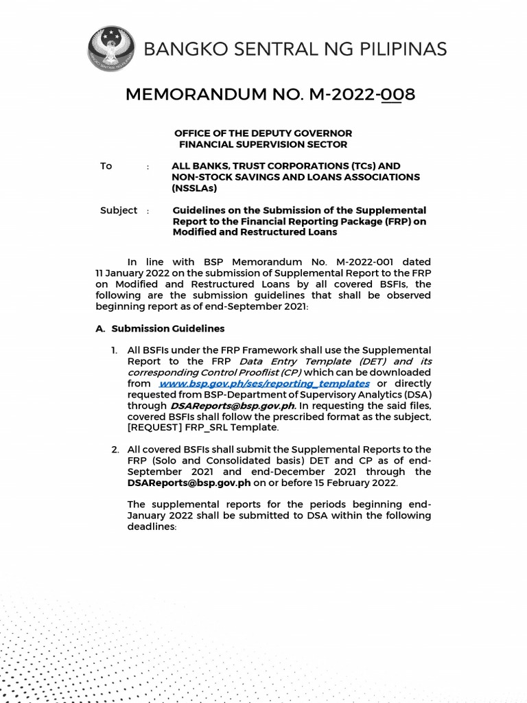 Guidelines for FRP Supplemental Reports | PDF | Computing | Computer Data