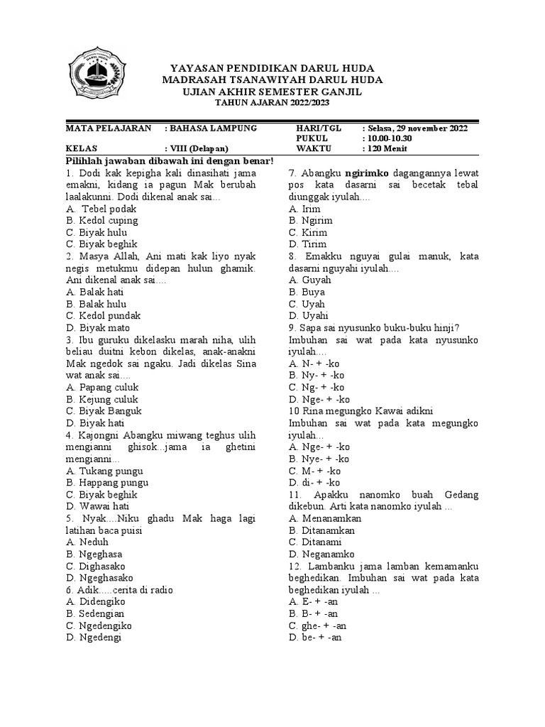 Blampungkls8 1 | PDF | Seni & Disiplin Bahasa