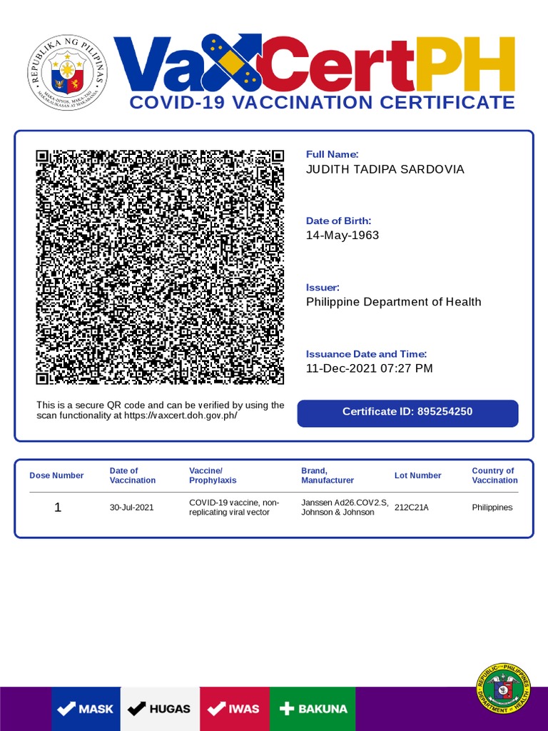 COVID-19 Vaccination Certificate Details | PDF