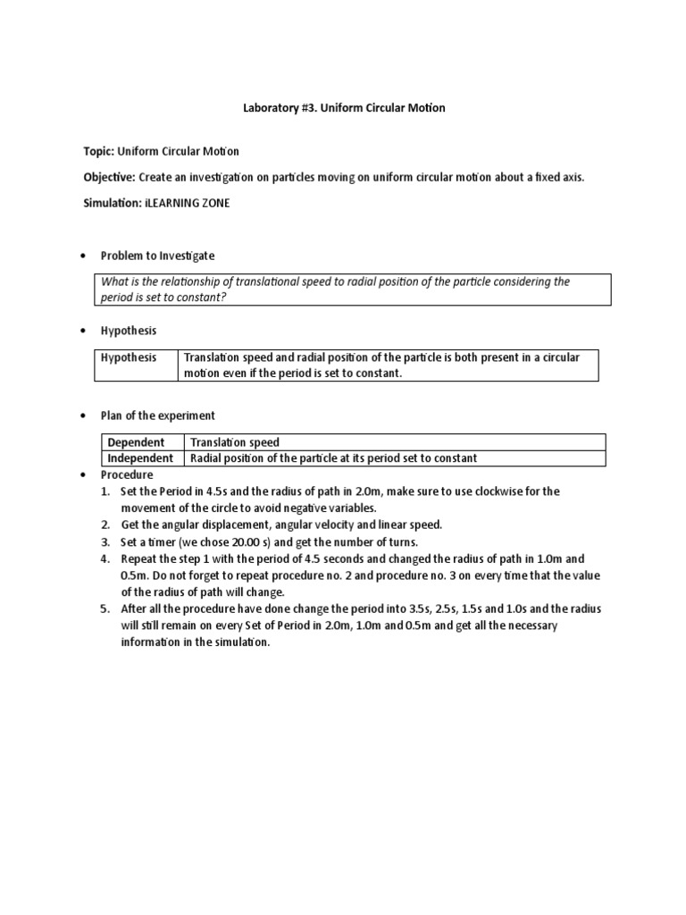 Laboratory 3 L | PDF | Speed | Metrology