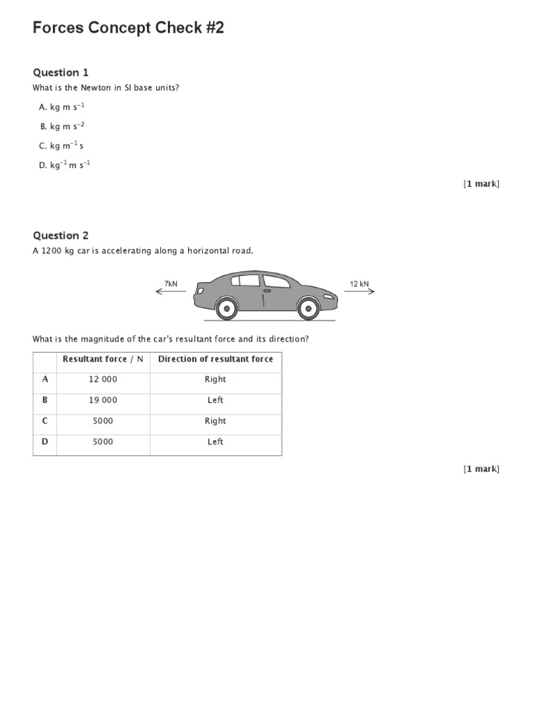 Forces MC Test - Easy | PDF | Force | Orbit