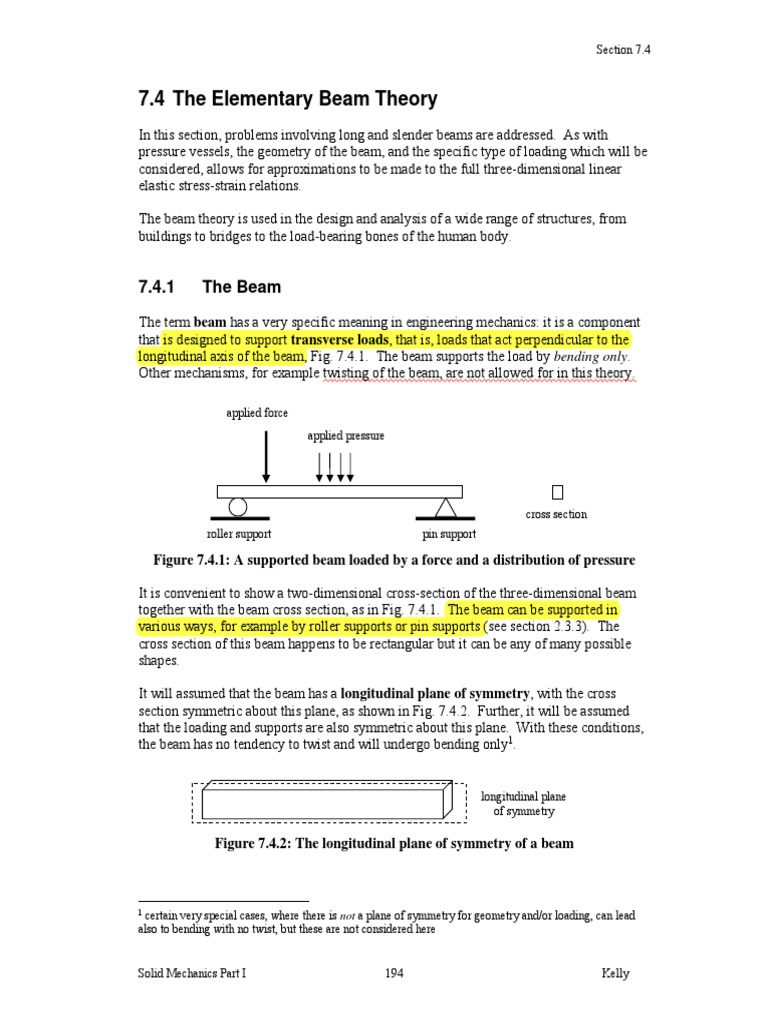 07 Elasticity Applications 04 Beam Theory | PDF
