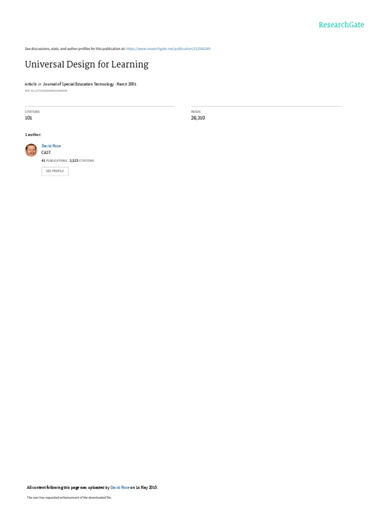 Universal Design For Learning | PDF