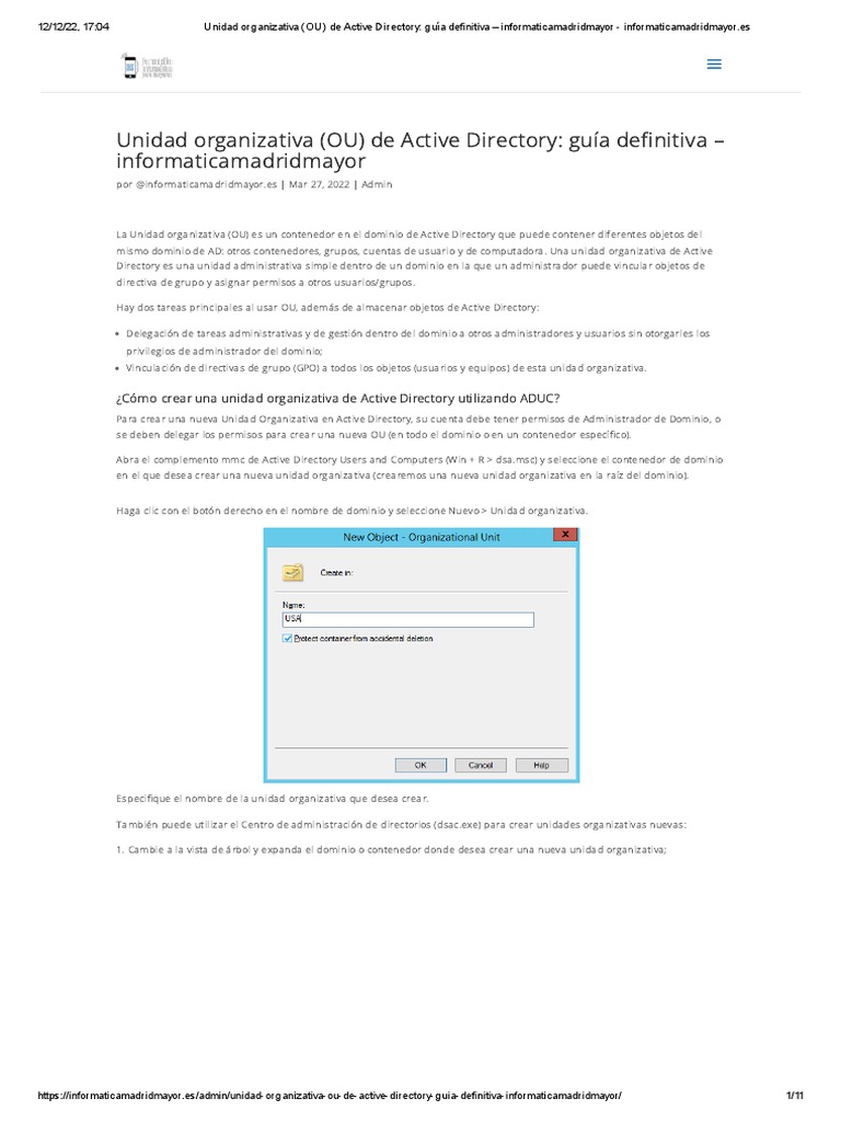 Unidad Organizativa (OU) de Active Directory - Guía Definitiva ...