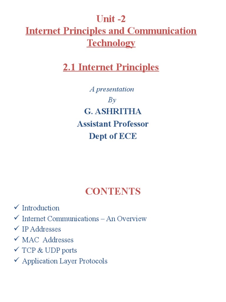 2.1 Internet Principles | PDF | Internet Protocol Suite | Port (Computer Networking)