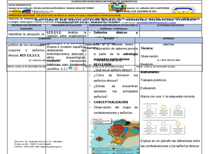 Planificación Microcurricular Eess Segundo Quimestre | PDF | Maestros | Evaluación