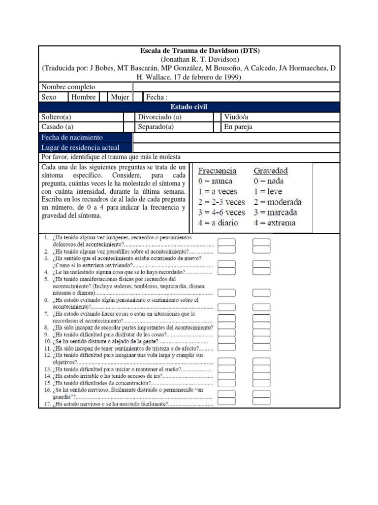 Escala de Trauma de Davidson | PDF