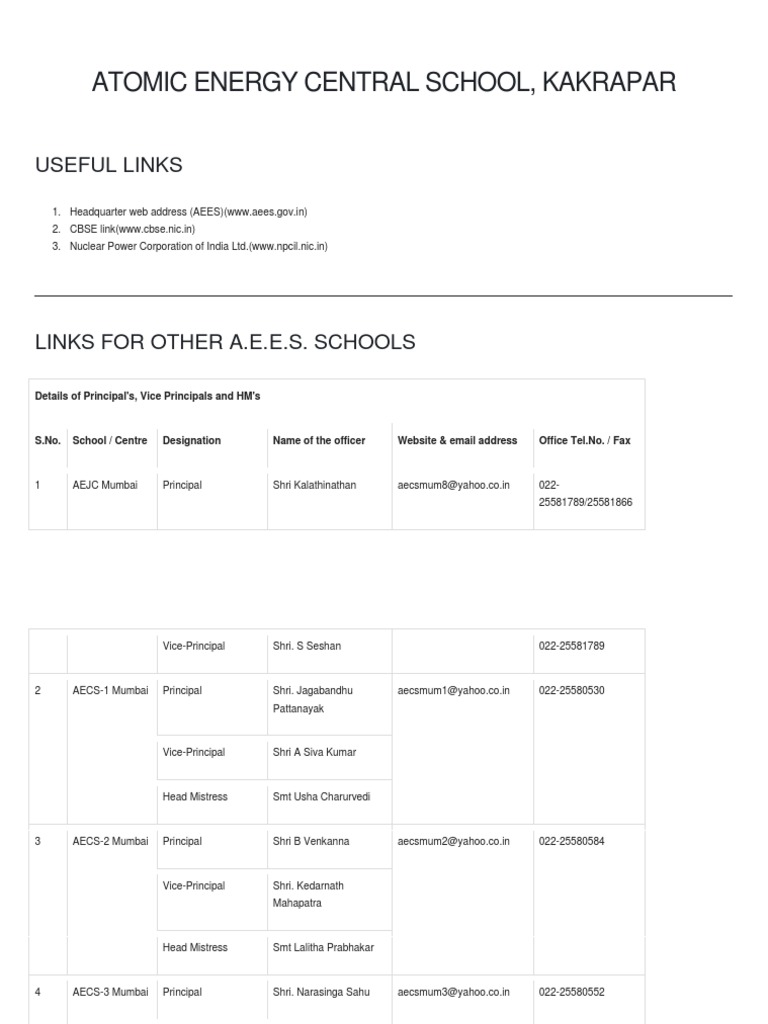 Atomic Energy Schools | PDF