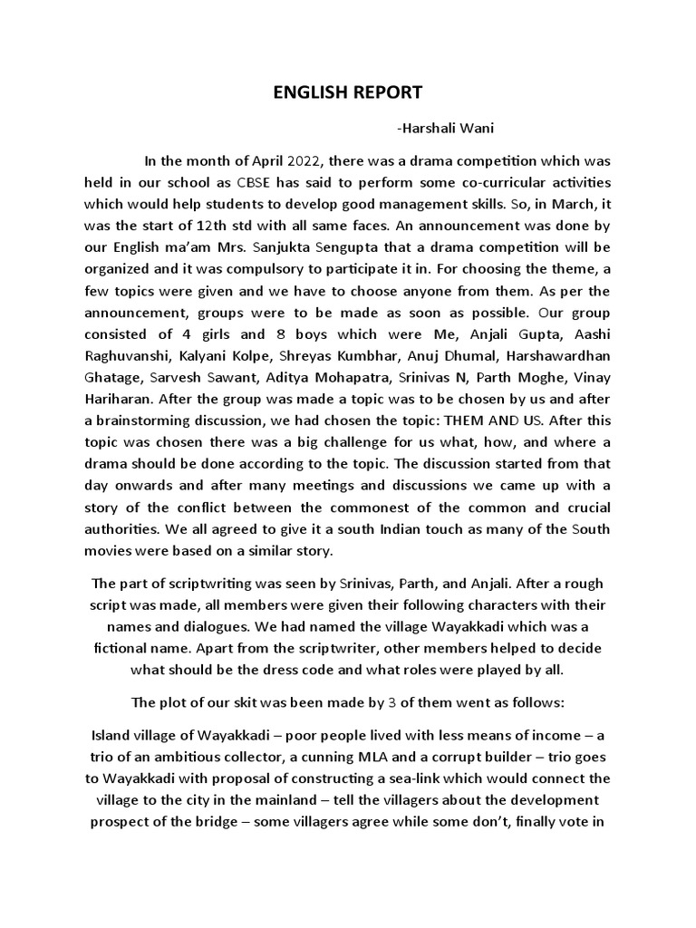 English Project 1 | PDF