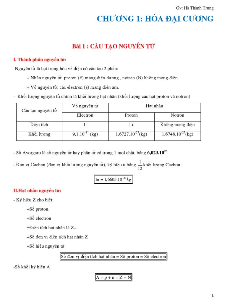 (123doc) Ly Thuyet Hoa Hoc Dai Cuong | PDF