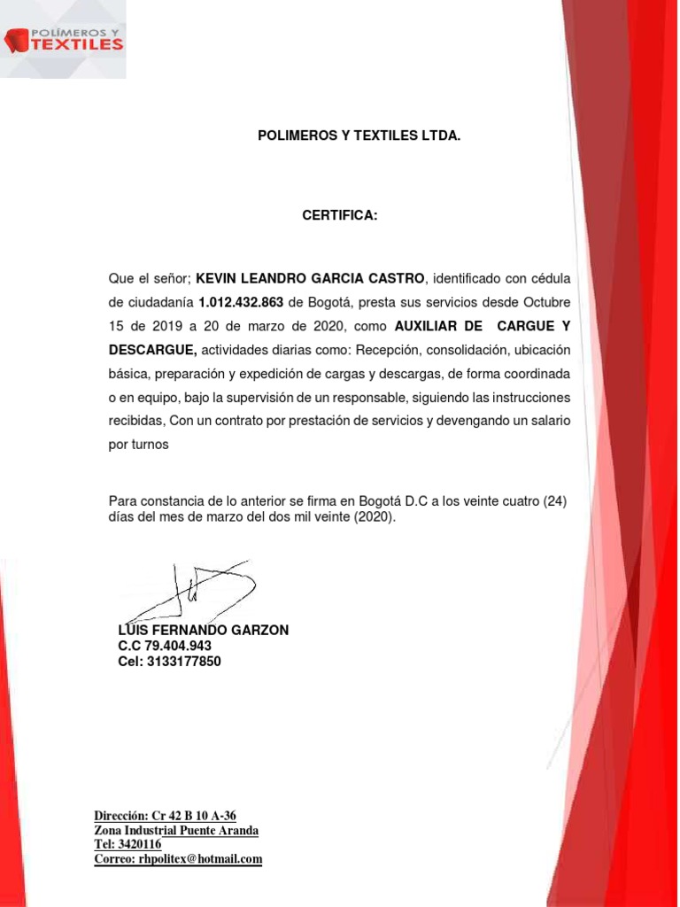 Certificacion Polimeros y Textiles | PDF
