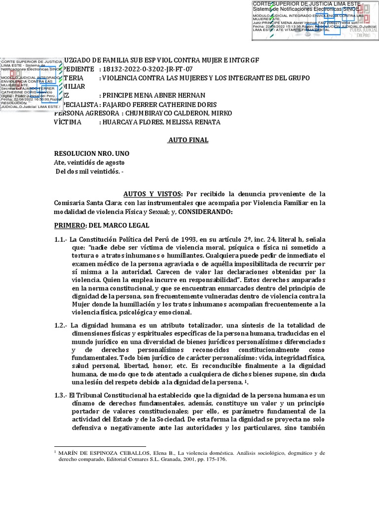 Resol. Uno - Exp. 18132-2022 | PDF | La violencia contra las mujeres | Violación