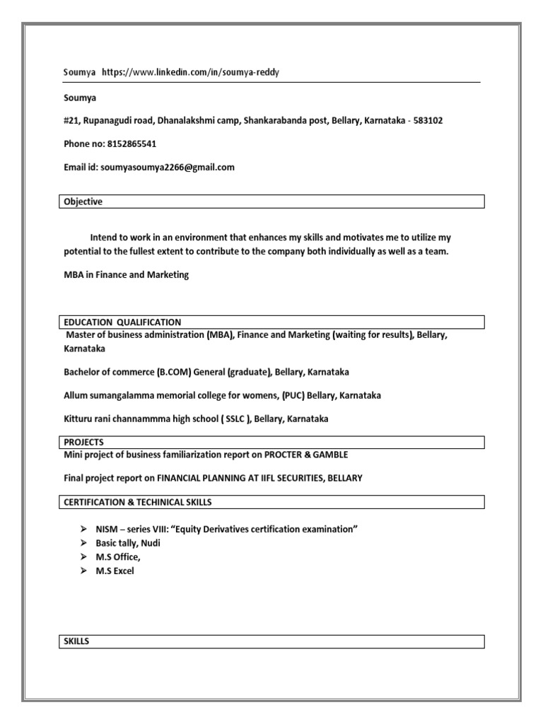 Soumya Resume | PDF